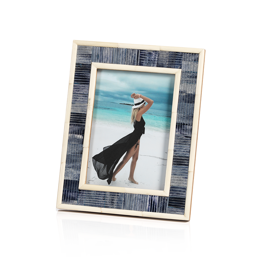 Mendocino Blue Carved Bone Photo Frame - 5x7 – Rachelle M. Rustic House ...