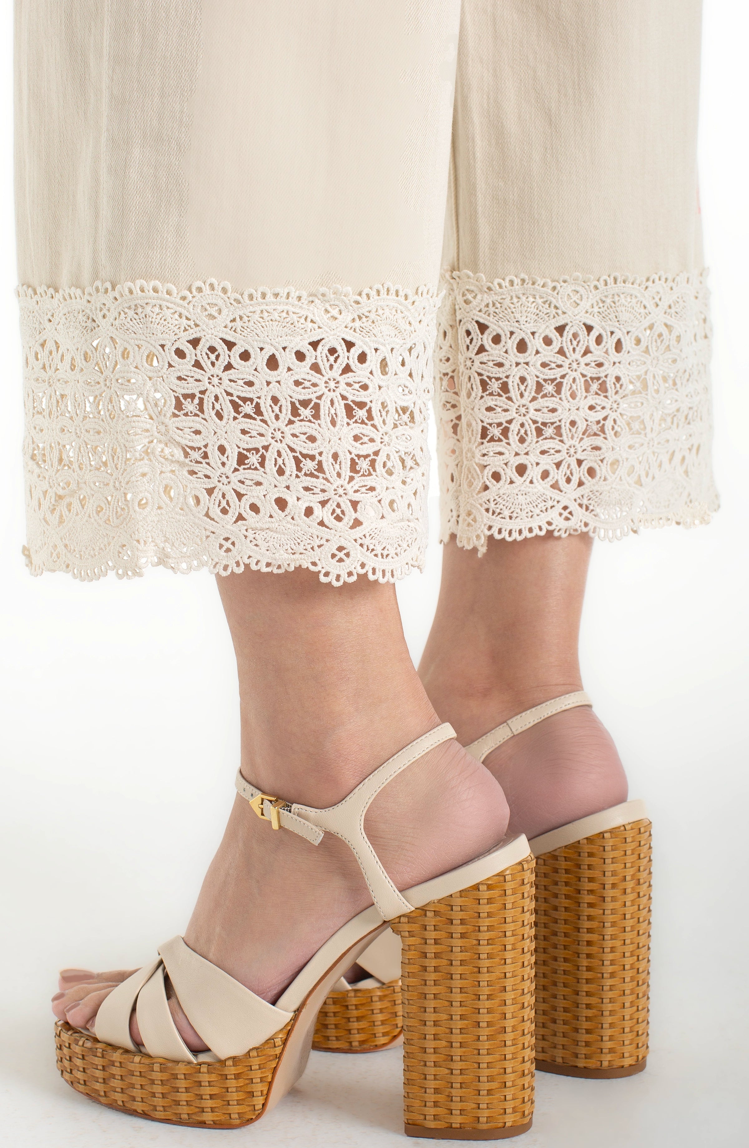Stride Wide Leg W/ Lace Trim 27' Inseam – Rachelle M. Rustic House Of ...